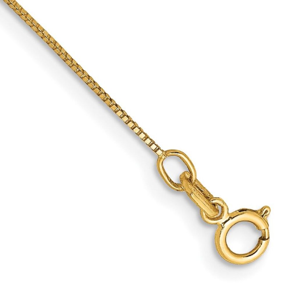14k Yellow Gold 10 Inch .5mm Box With Spring Ring Cla… - Gem